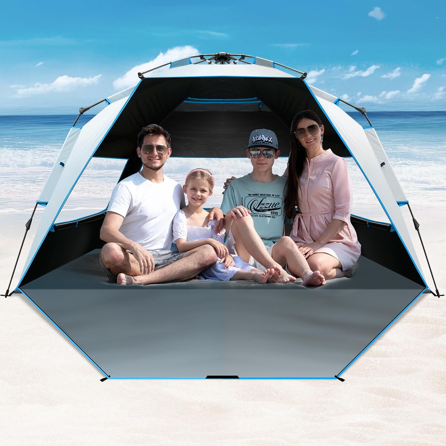 Beach Tent with Blackout Shelter Technology, Portable Beach Shade Sun ...