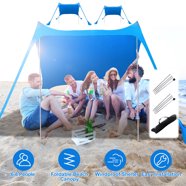 Deluxe Large Easy Up Beach Cabana Tent Sun Shelter, Blue - Walmart.com