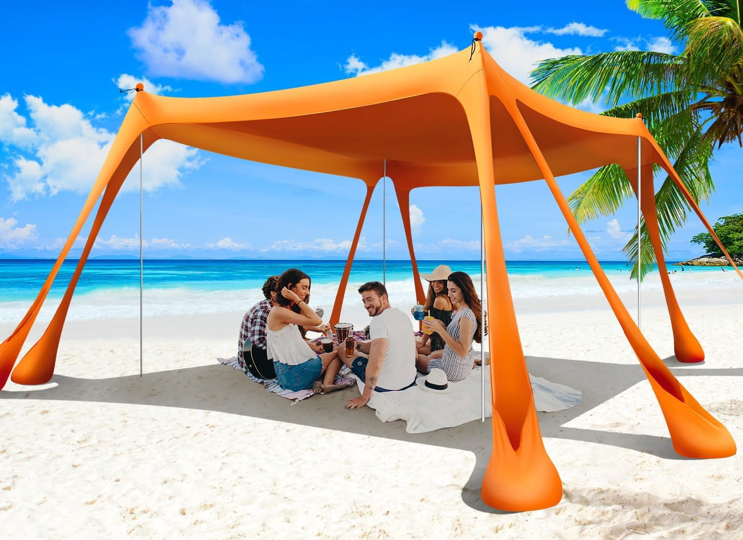 Beach Tent Canopy Pop Up Shade 10x10ft Sun Shelter Portable Family ...