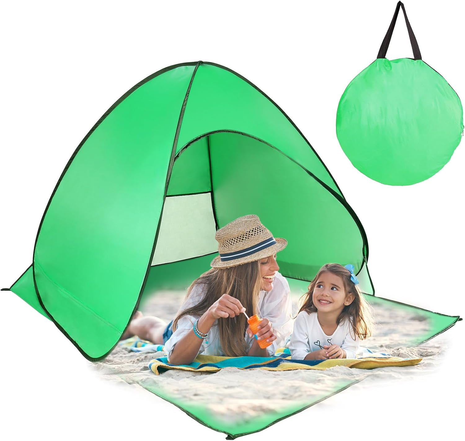 Beach Tent, Easy Pop Up 2-3 Person Beach Shade Beach Tent, Sun Shelter ...