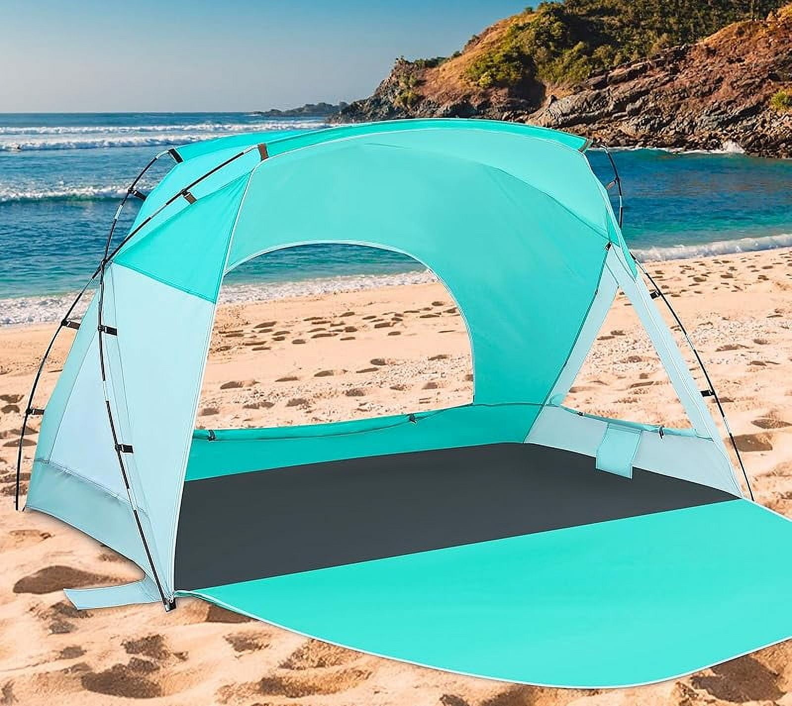 Beach Tent, Portable Sun Shelter for 2/3/4/6-8 Person with UPF 50+ UV ...