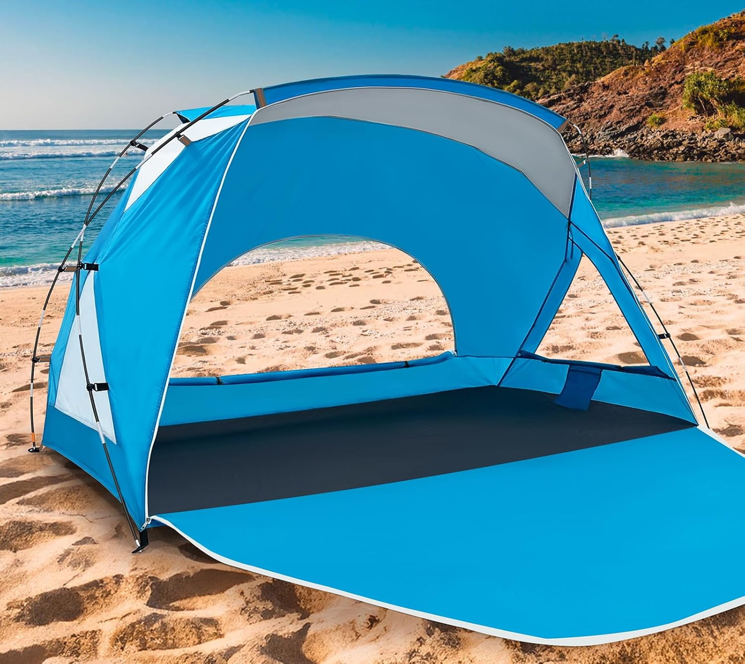 Beach Tent, Portable Sun Shelter for Person with UPF 50+ UV Protection ...