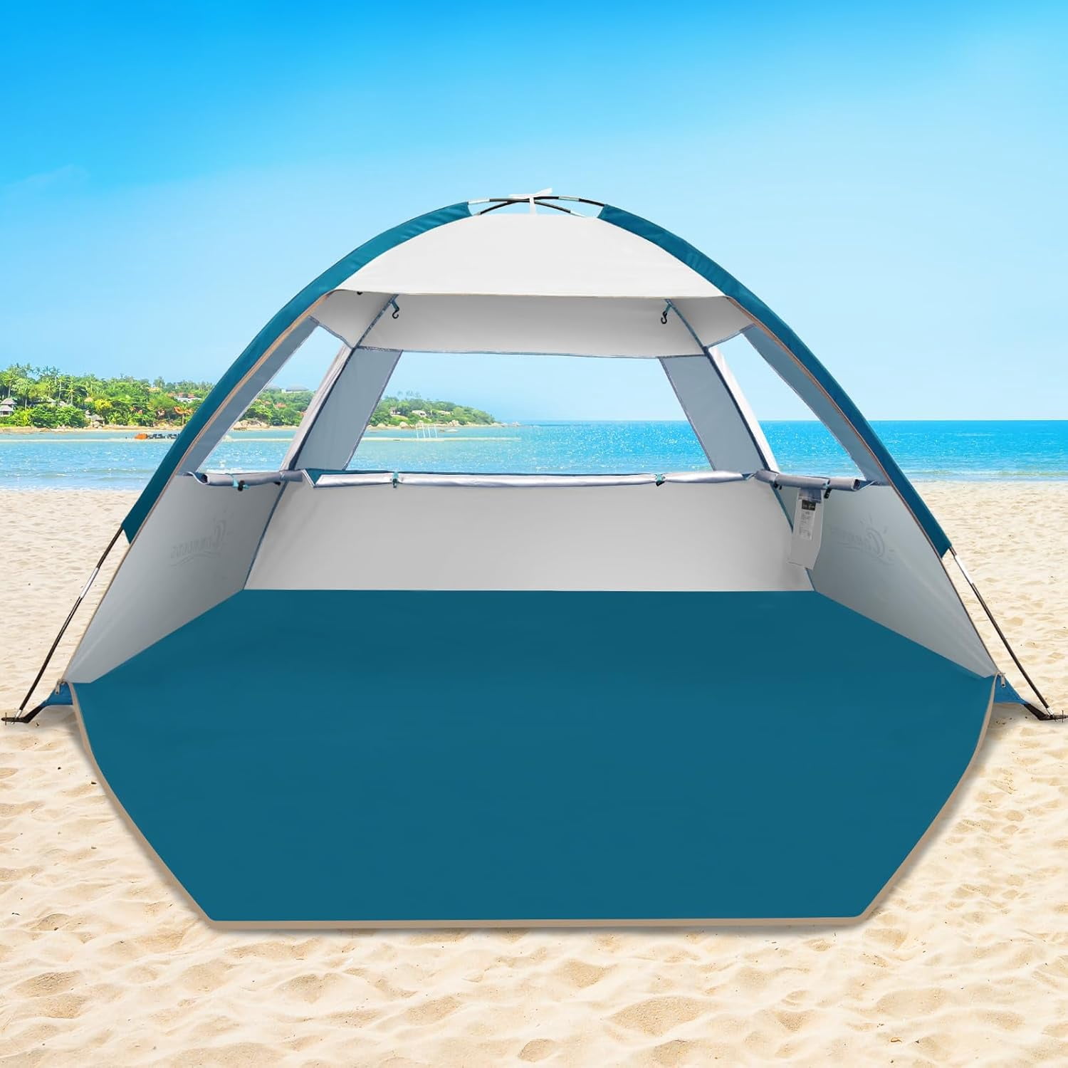 Beach Tent Sun Shade for 3/4-5/6-7/8-10 Person, UPF 50+ Beach Sun ...