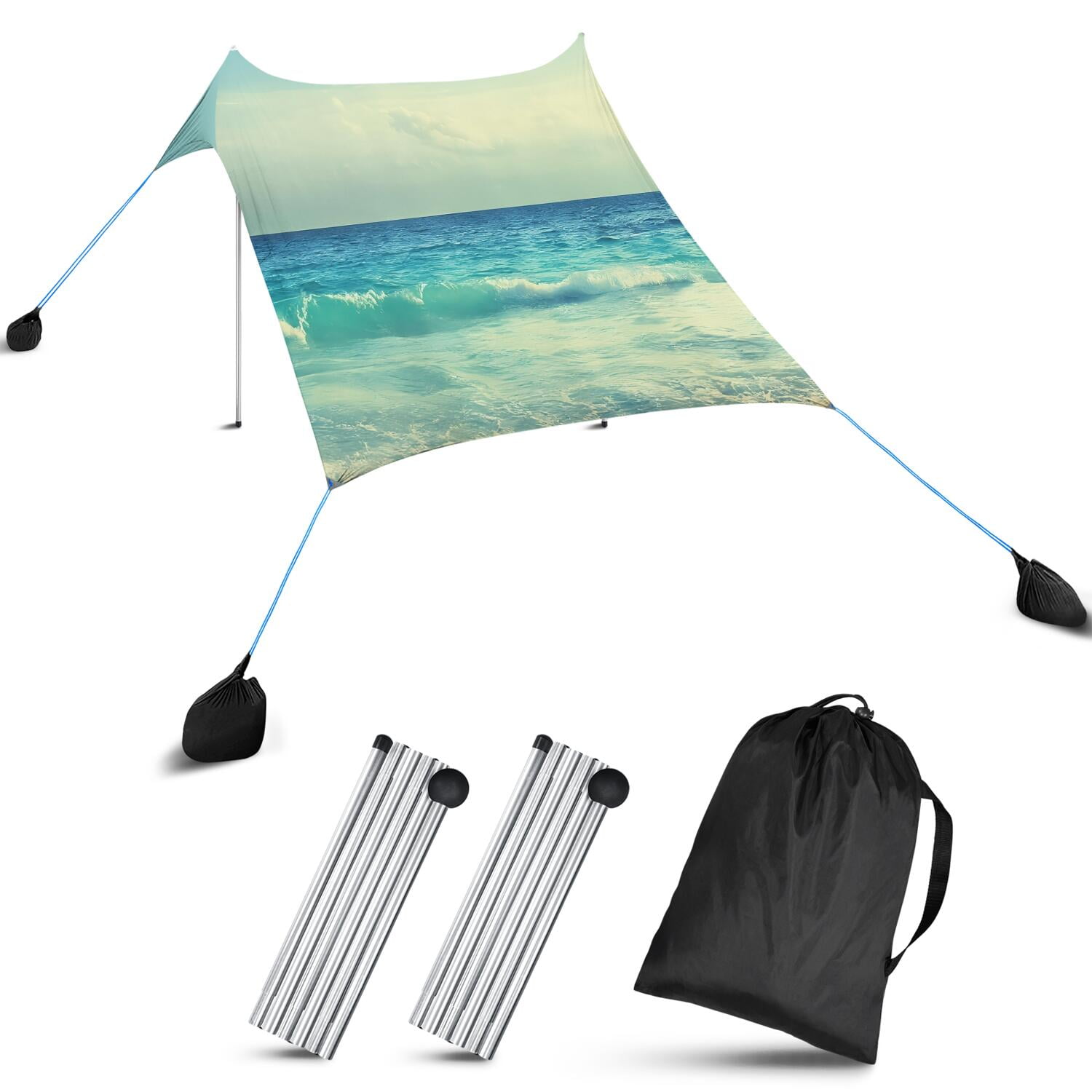 Beach Tent Sun Shelter, 10 X 10 FT Beach Canopy Tent Sun Shade,Tents ...