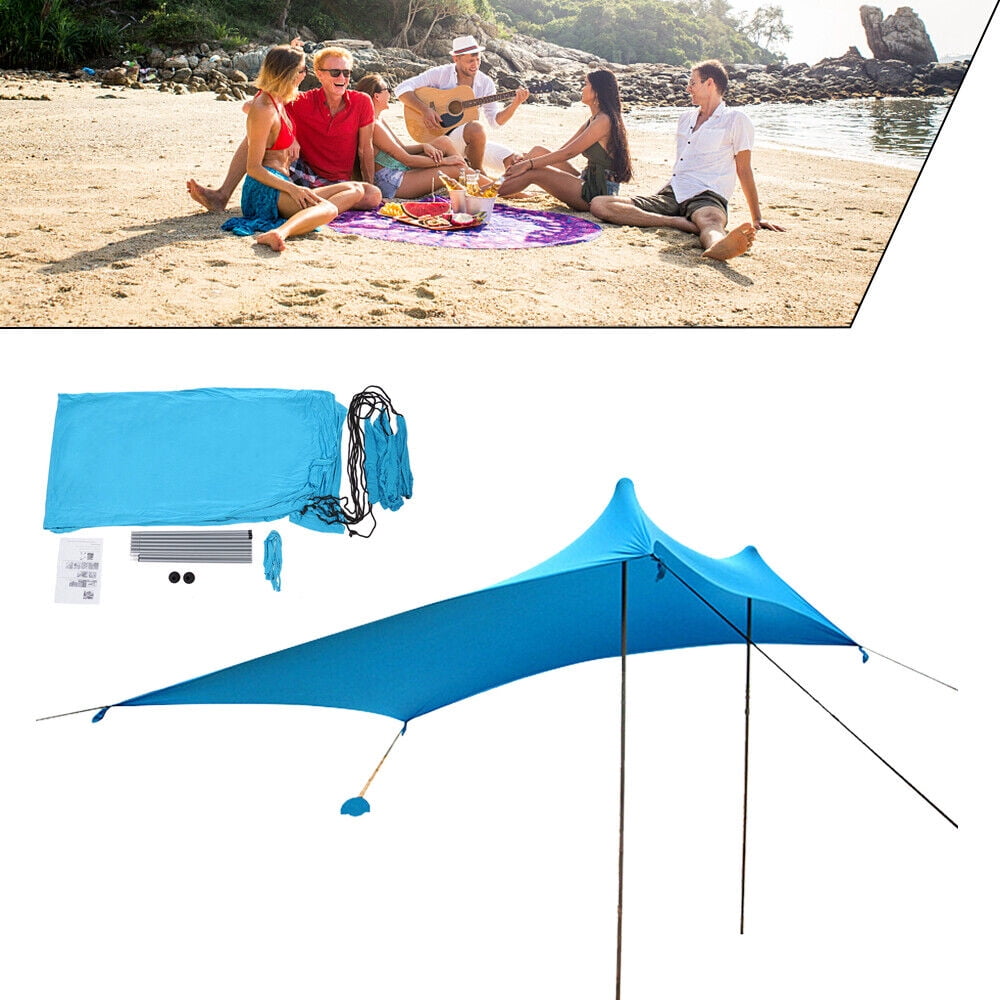 Beach Tent Sun Shelter 10x10ft Portable Sun Shade Canopy Awning w ...