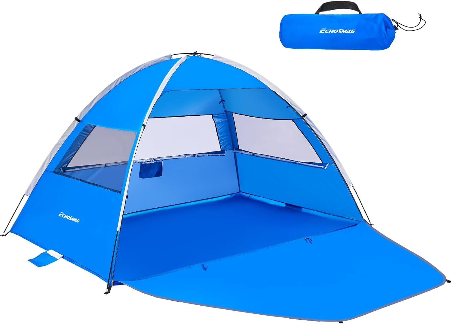 Beach Tent Sun Shelter for 4 Person, Canopy Sun Protection UPF 50 ...