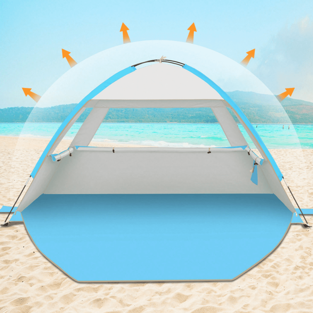 Beach Tent Sun Shelter For 1-3 Person, UPF 50+ UV Protection Beach ...