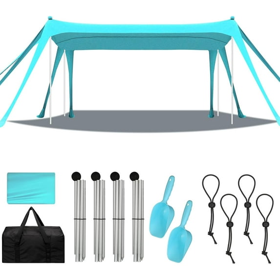 Beach Tent Sun Shelter UPF 50+ Beach Shade Canopy Pop up Tent Portable ...