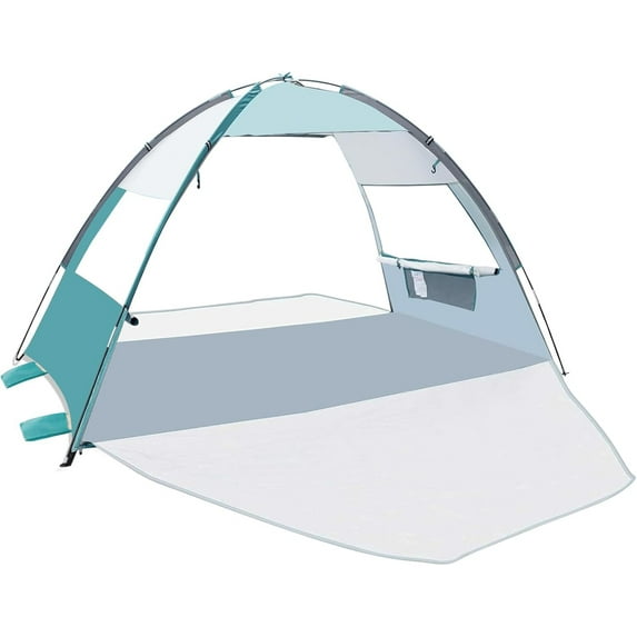 Beach Tent Sun Shelter with 2 Ventilated Doors, UPF50+ Easy Setup ...