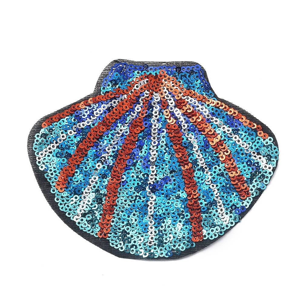 Beach Theme Glitter Cloth Patches Iron on/Sew On Applique for Sewing ...