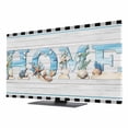 Beach Theme Home TV Dust Cover 50 Inch, Retro Shell Starfish Wood Grain ...