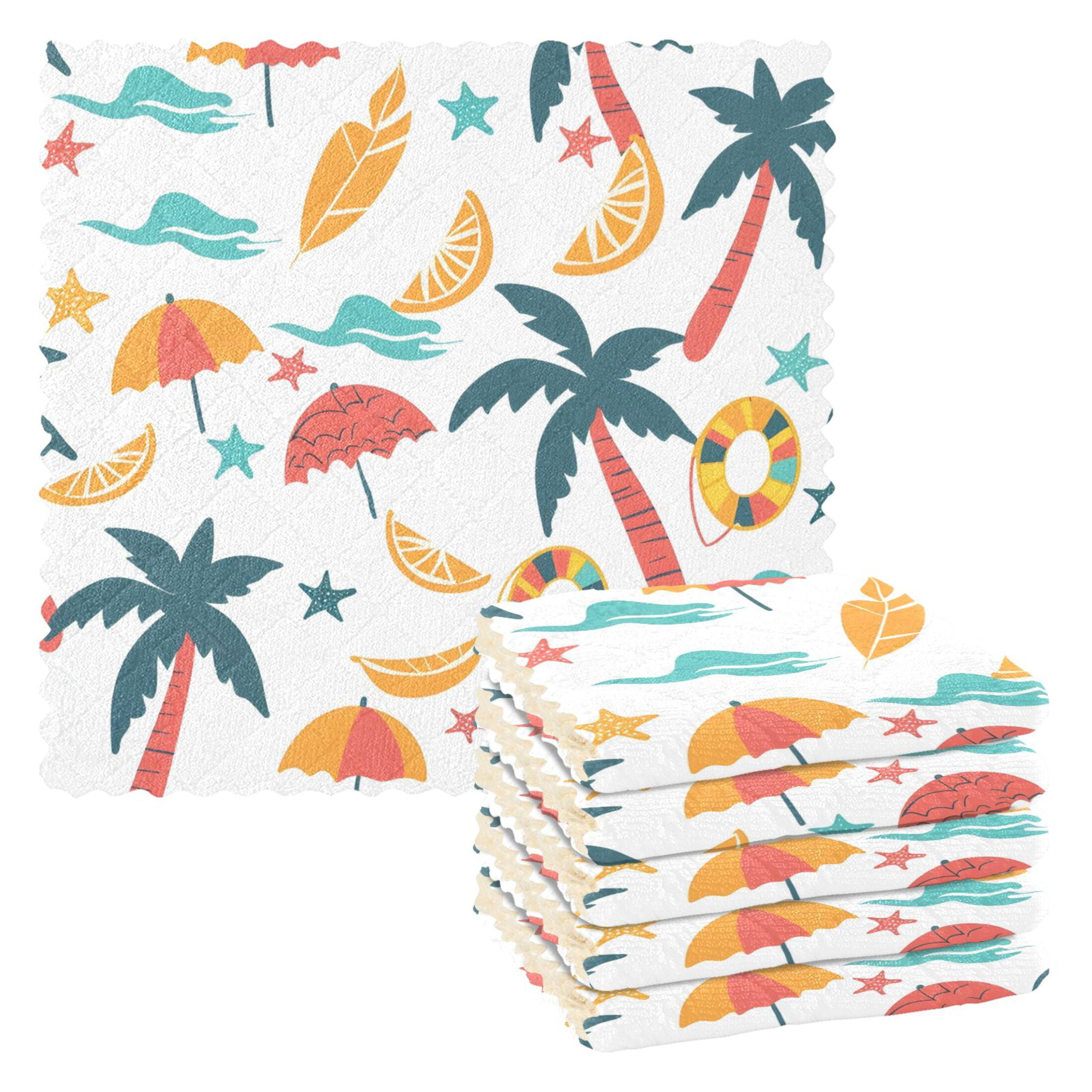 Beach Theme Kitchen Towels 6 Pcs Dish Towels Absorbent Soft Quick Dry ...