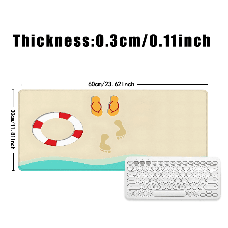 Beach Theme Mouse Pad 31.5 x 11.82 Inches Rubber Desk Mat with Flip ...