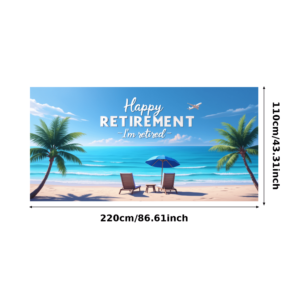 Beach Theme Retirement Party Banner Palm Tree Relaxation Design Sea ...