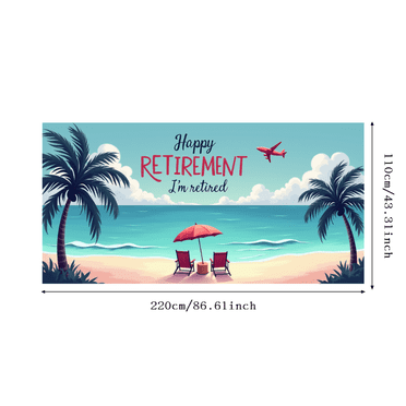 Colorful Theme Retirement Banner Tropical Design Outdoor Celebration ...