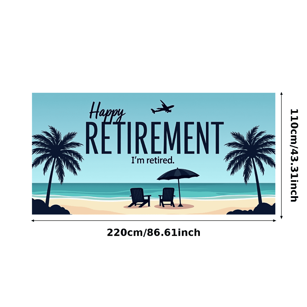 Beach Theme Retirement Party Banner Palm Tree Relaxation Design Sea ...