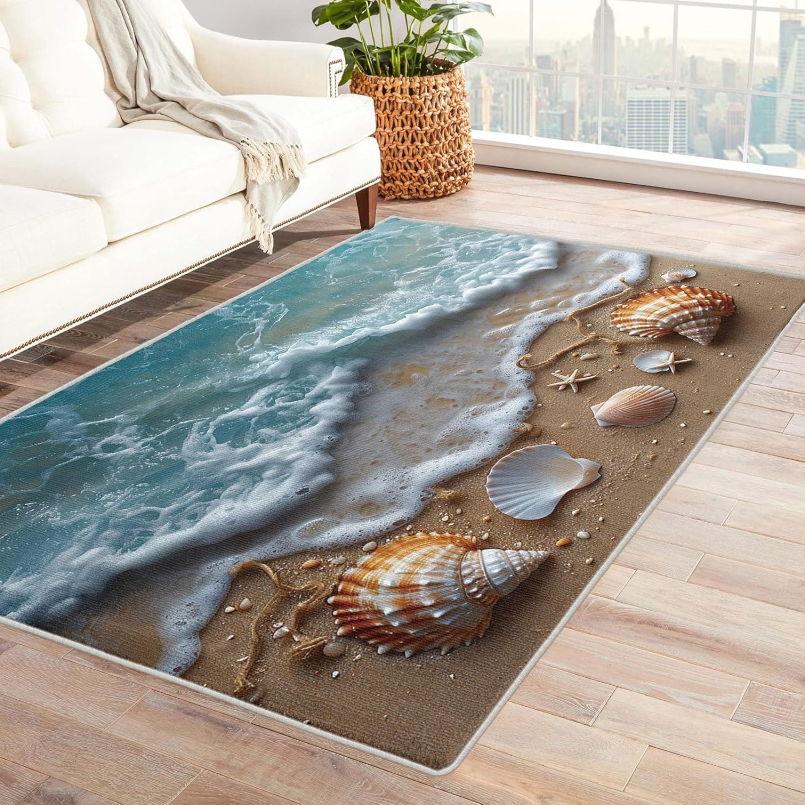 Beach Theme Rugs For Entryway Bedroom Living Room Decor, Ocean Coastal ...