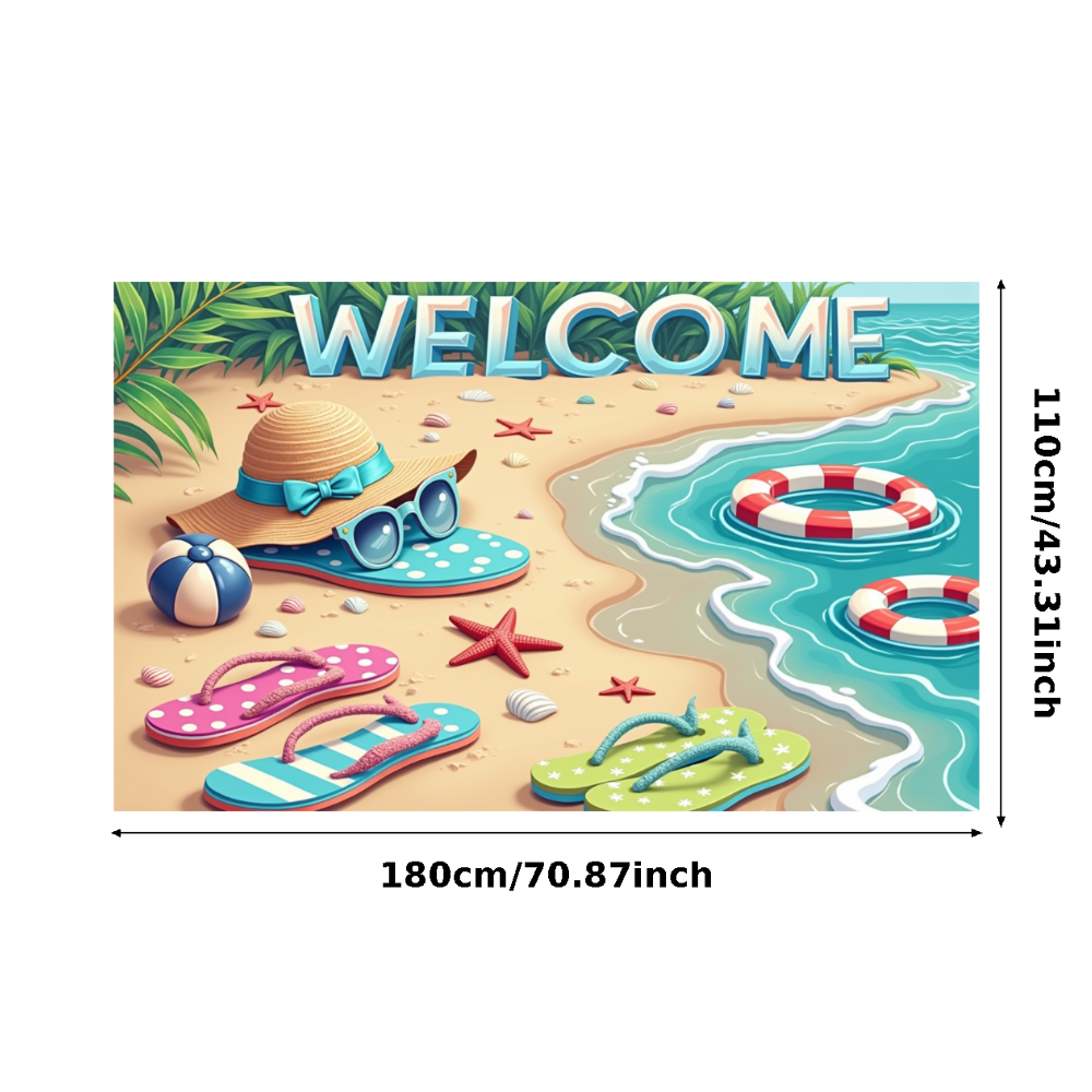 Beach Theme Welcome Banner Summer Sand Design Ocean Background for ...