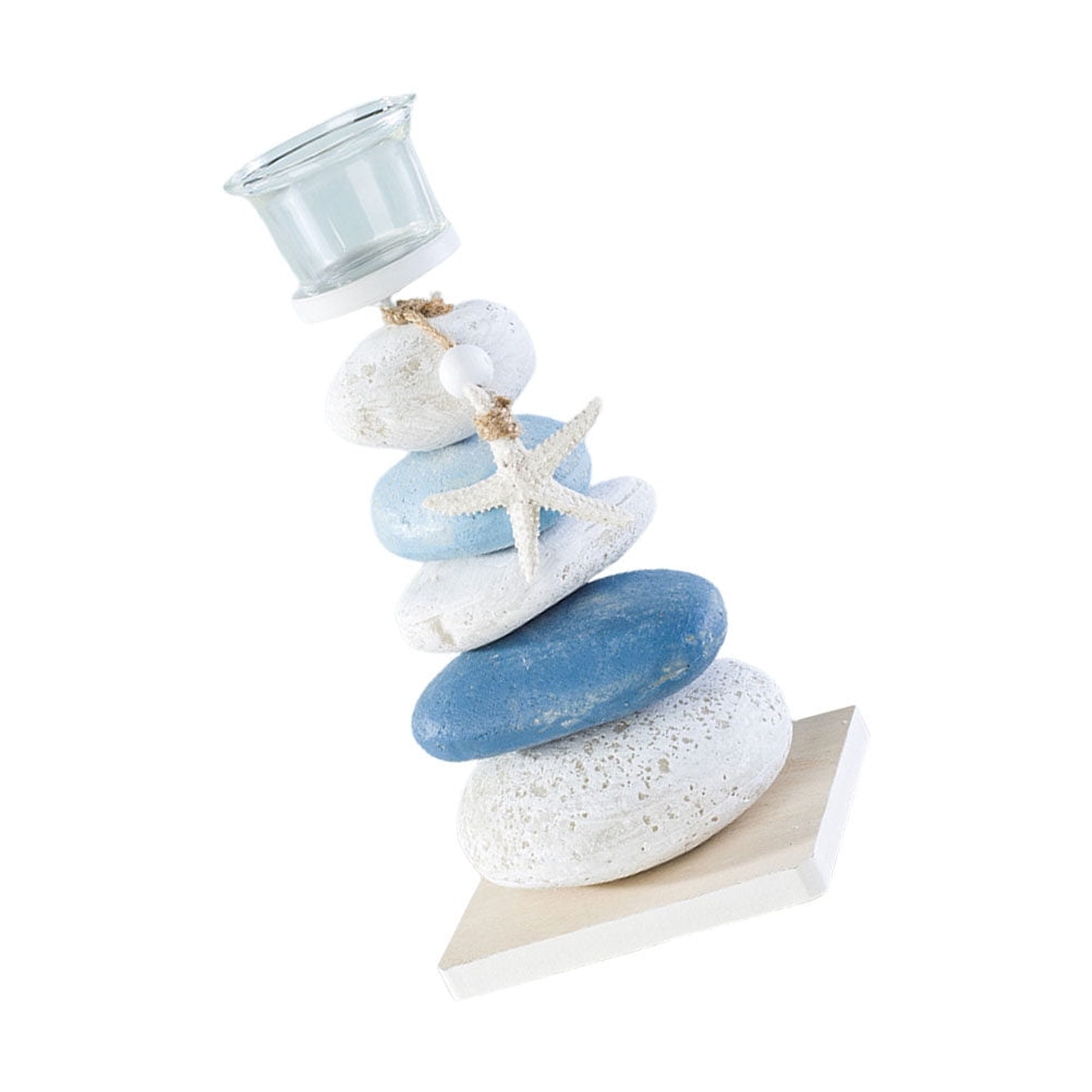 Beach Themed Candle Holder Glitter Candlestick Desktop Decoration 21x12 ...
