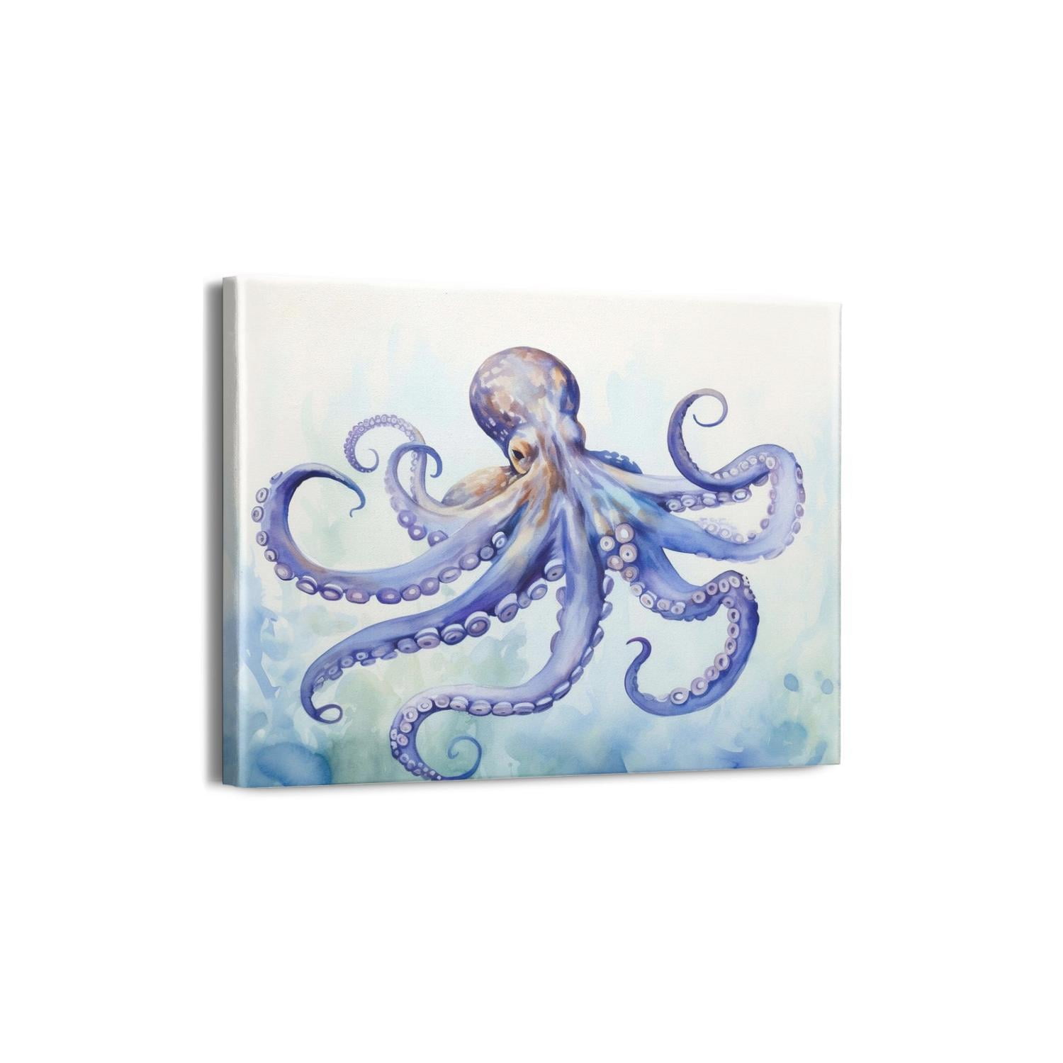 Beach Themed Decorations Octopus Under The Sea Canvas Wall Decor Ocean ...