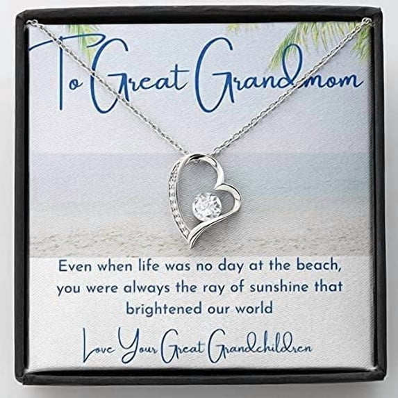 Beach Themed To My Great Grandmom Necklace from Grandchildren, Gift My ...
