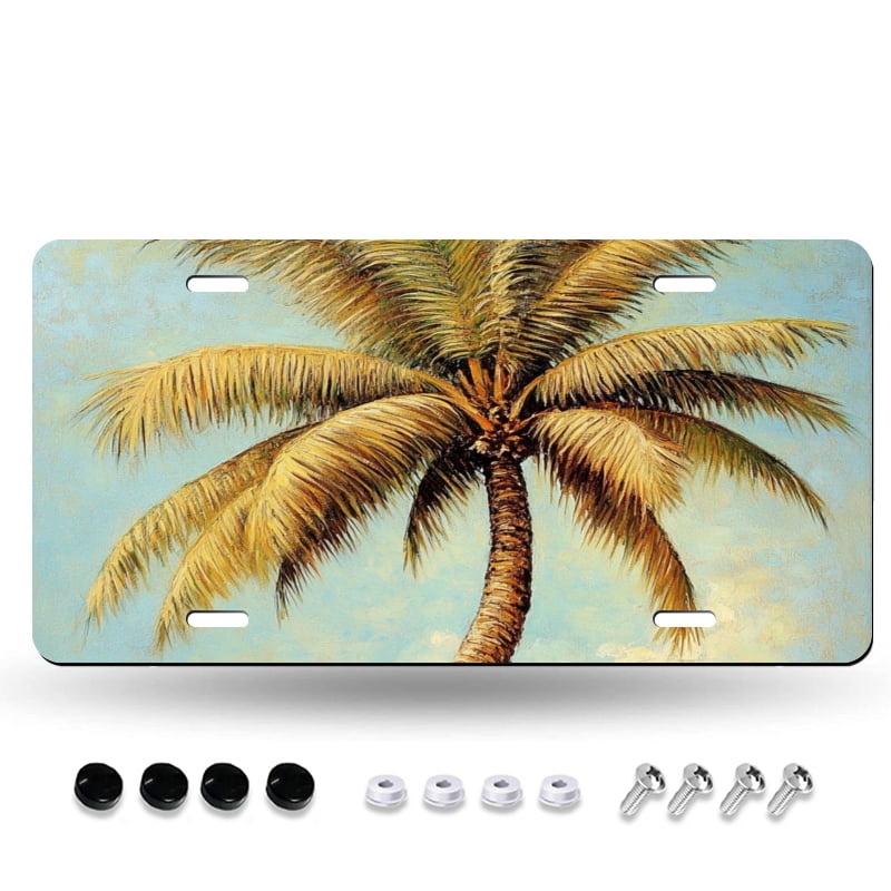 Beach - Themed Palm Tree License Plate Frame, Decorative Novelty ...