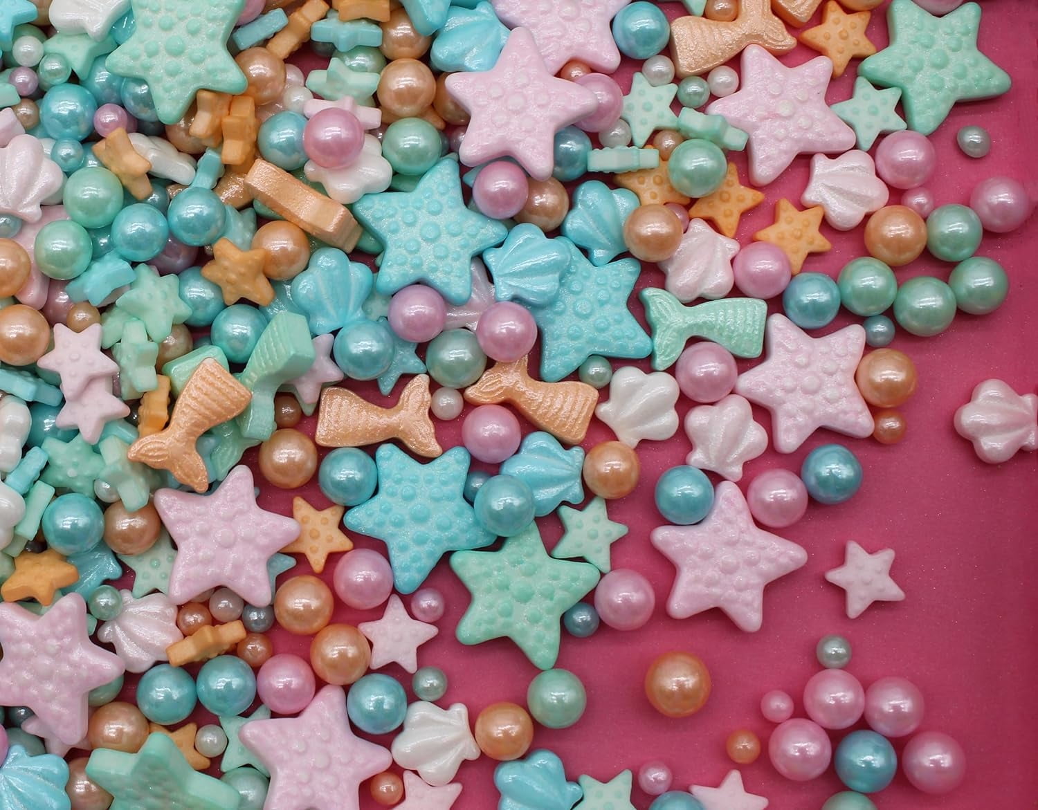 Naturejam Ocean Themed Sprinkles 8 Ounce Seashell Starfish Beads ...