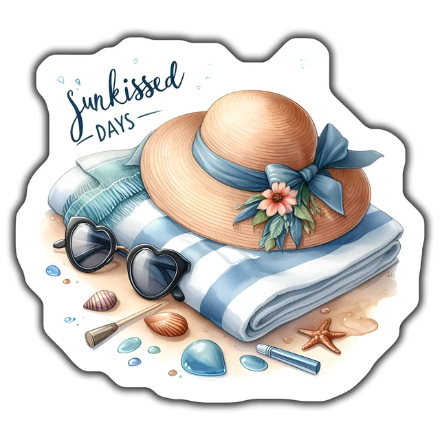 Beach Themed Sticker, Summer Vibes Decal, Vacation Scrapbooking ...