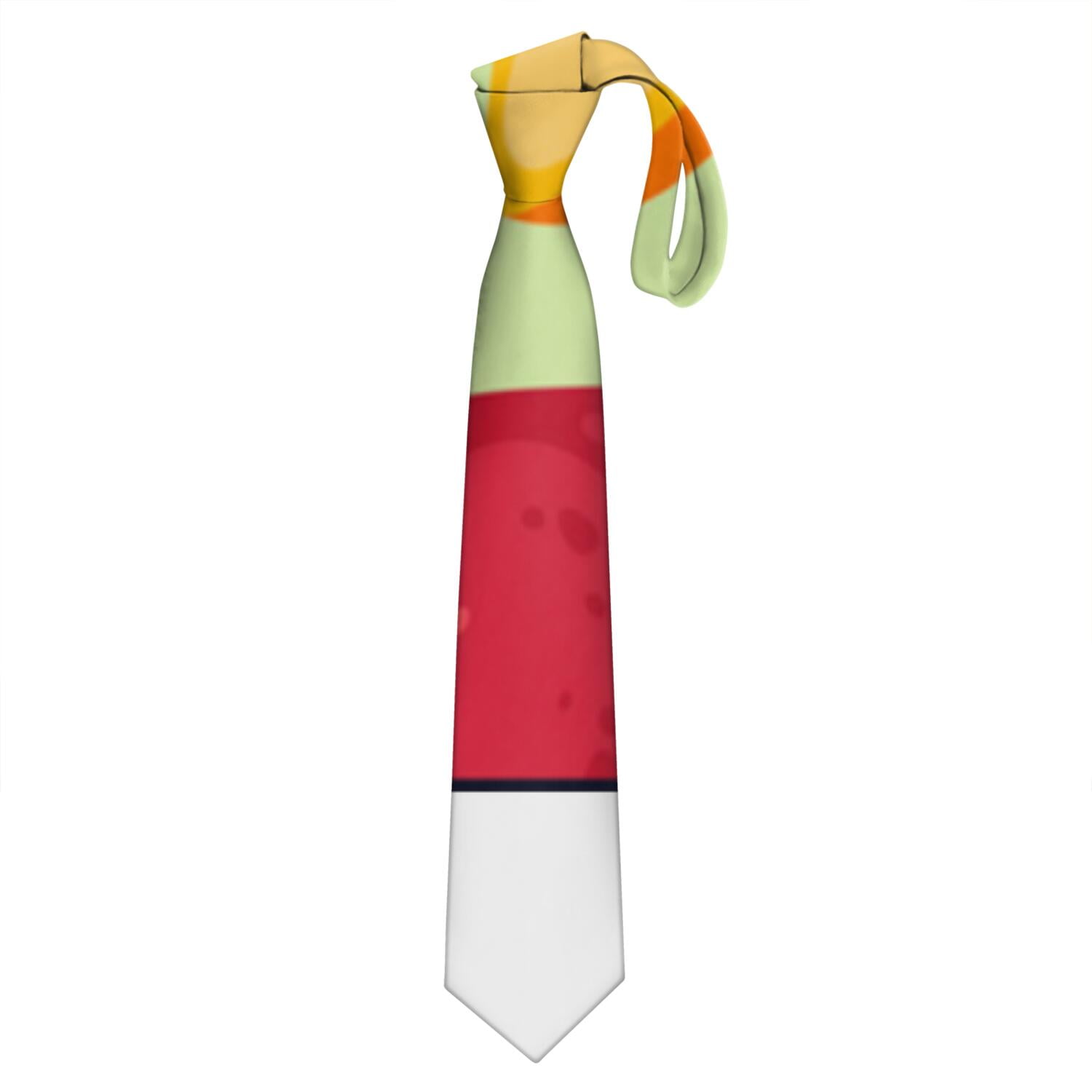 Beach-Themed Watermelon Men's Necktie - Wrinkle-Resistant Satin Wedding ...