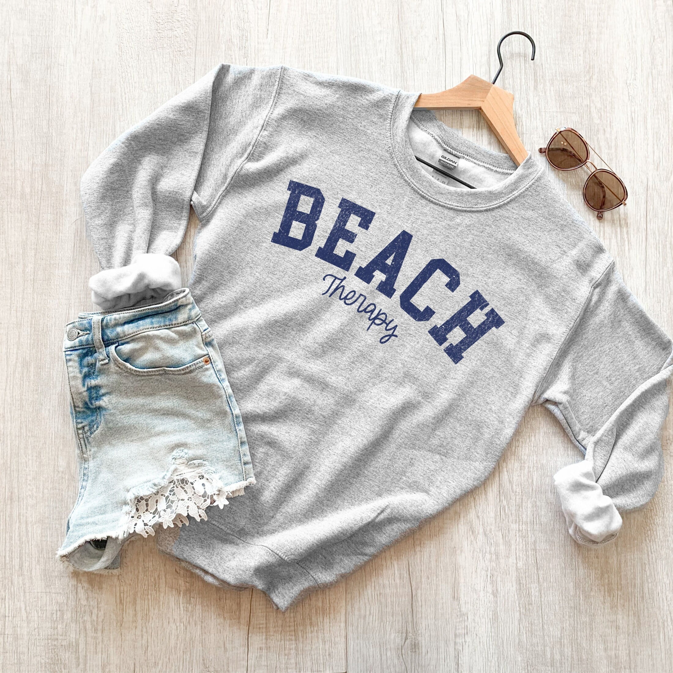 Beach Therapy T-Shirt, Beach Lover Gifted, Womens Summer Crewneck ...