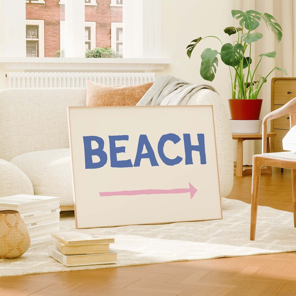 Beach This Way Poster Cute Summer Art Beachy Wall Trendy House Decor ...