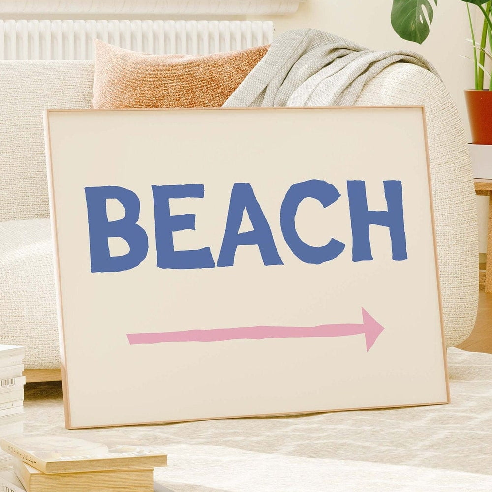 Beach This Way Print, Cute Summer Art Print, Beachy Wall Art, Trendy ...