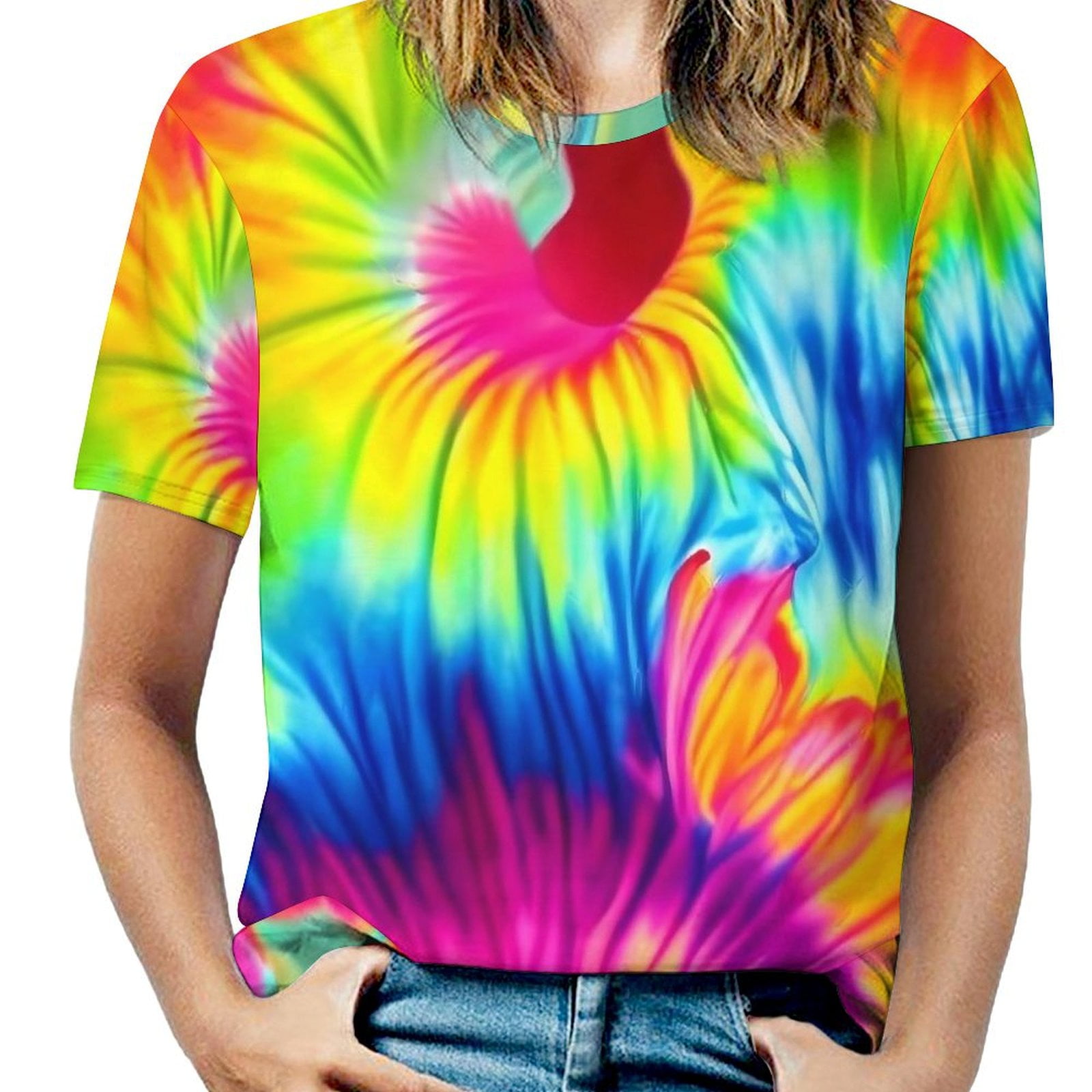 Beach Tie Dye Dreams Twist T-Shirts Red And Black Streetwear T-Shirt ...