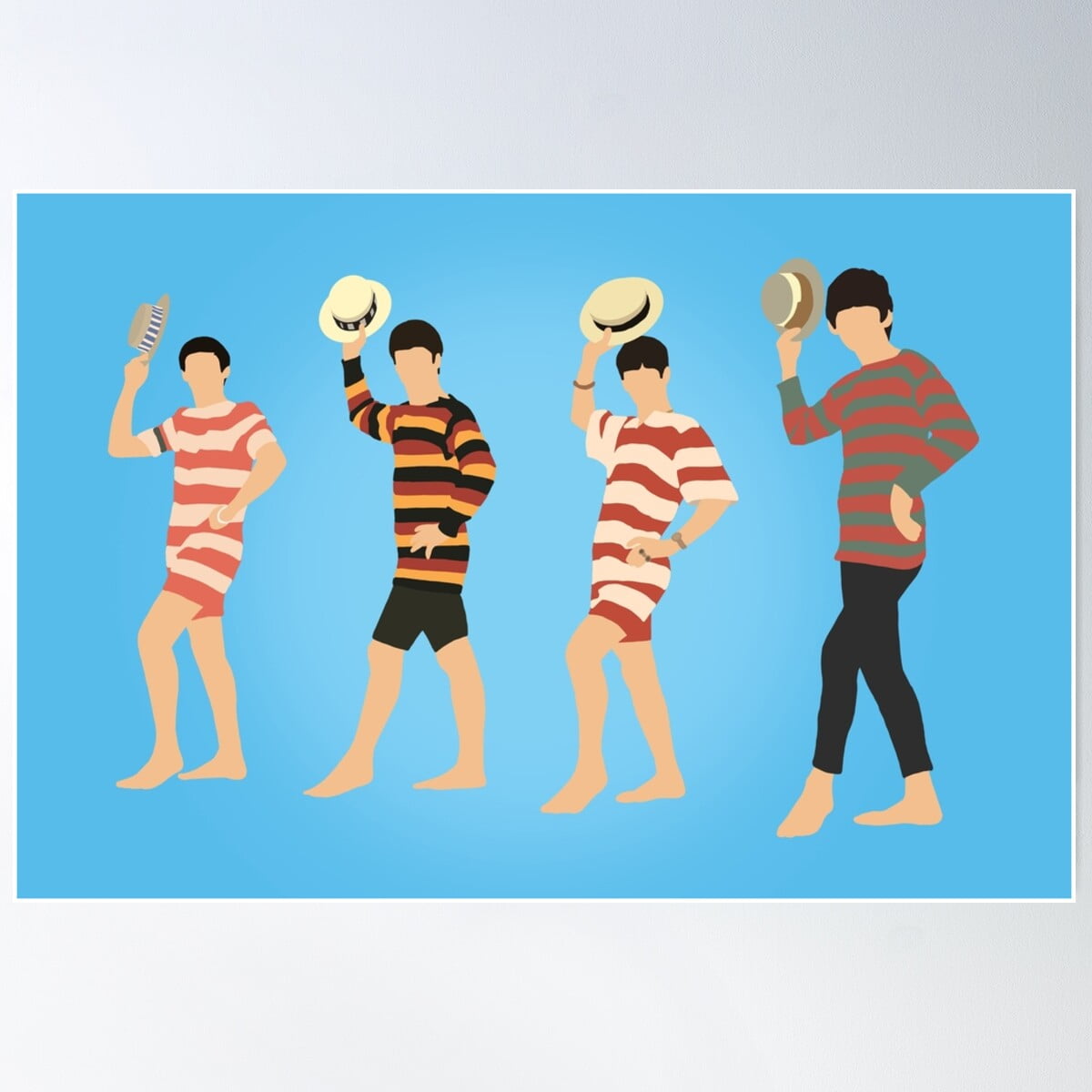 Beach Tles Poster Wall Art, Modern Wall Decor For Living Room Bedroom ...