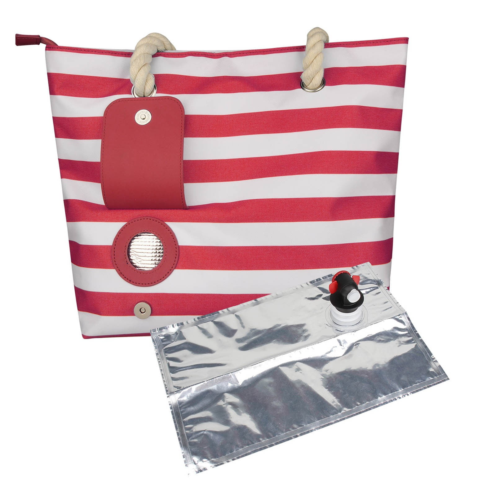 Beach Tote Bag with Dispenser and Cooler Compartment Portable Travel ...