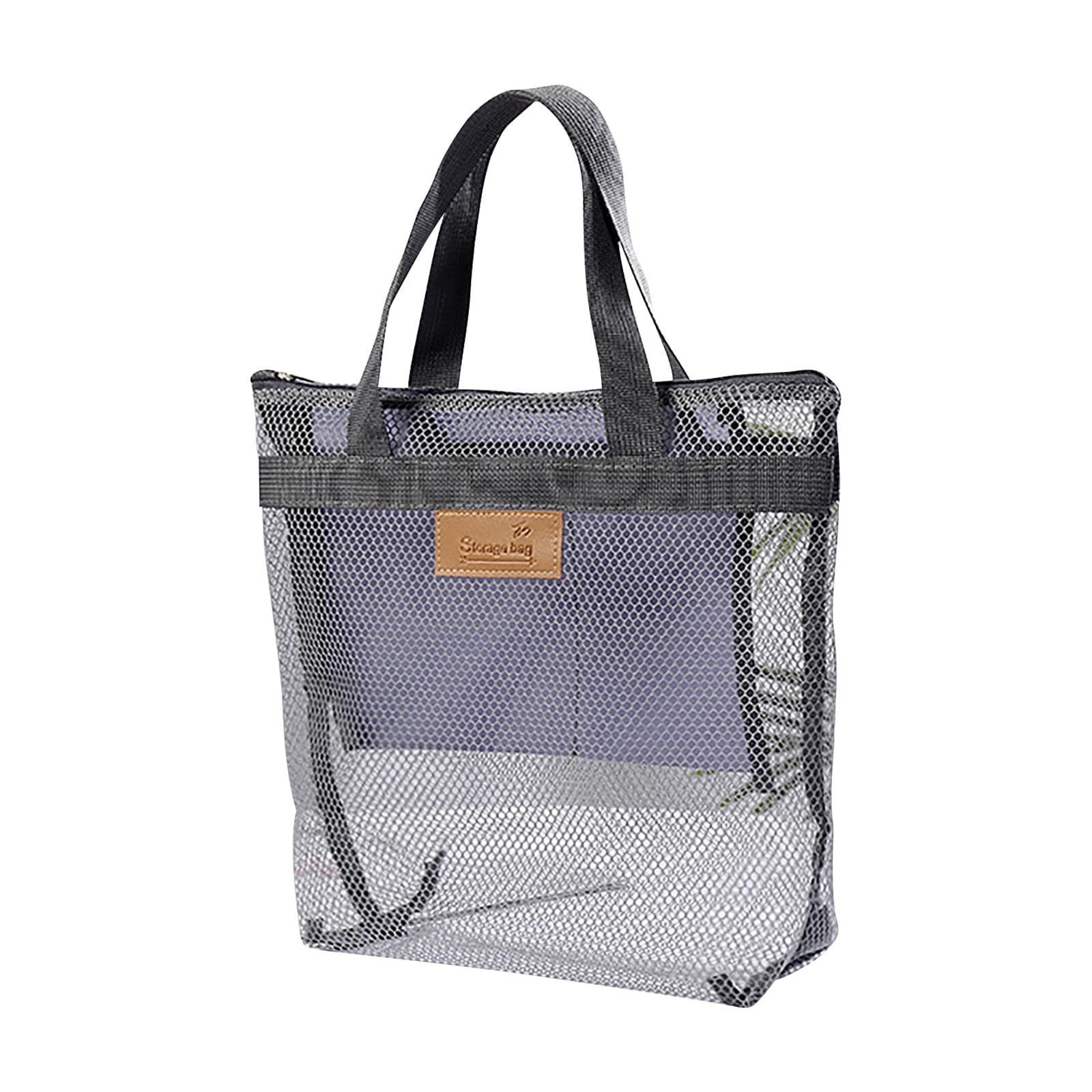 Beach Tote Bag Nylon Beach Tote Bag with Multiple Pockets, Foldable ...