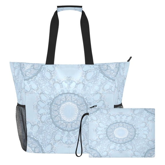 Beach Tote Bag with Waterproof Wet Pocket & Detachable Pouch for Pool ...