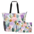 Beach Tote Bag with Waterproof Wet Pocket & Detachable Pouch for Pool ...