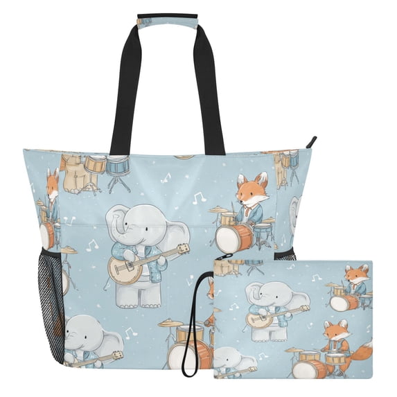Beach Tote Bag with Waterproof Wet Pocket & Detachable Pouch for Pool ...