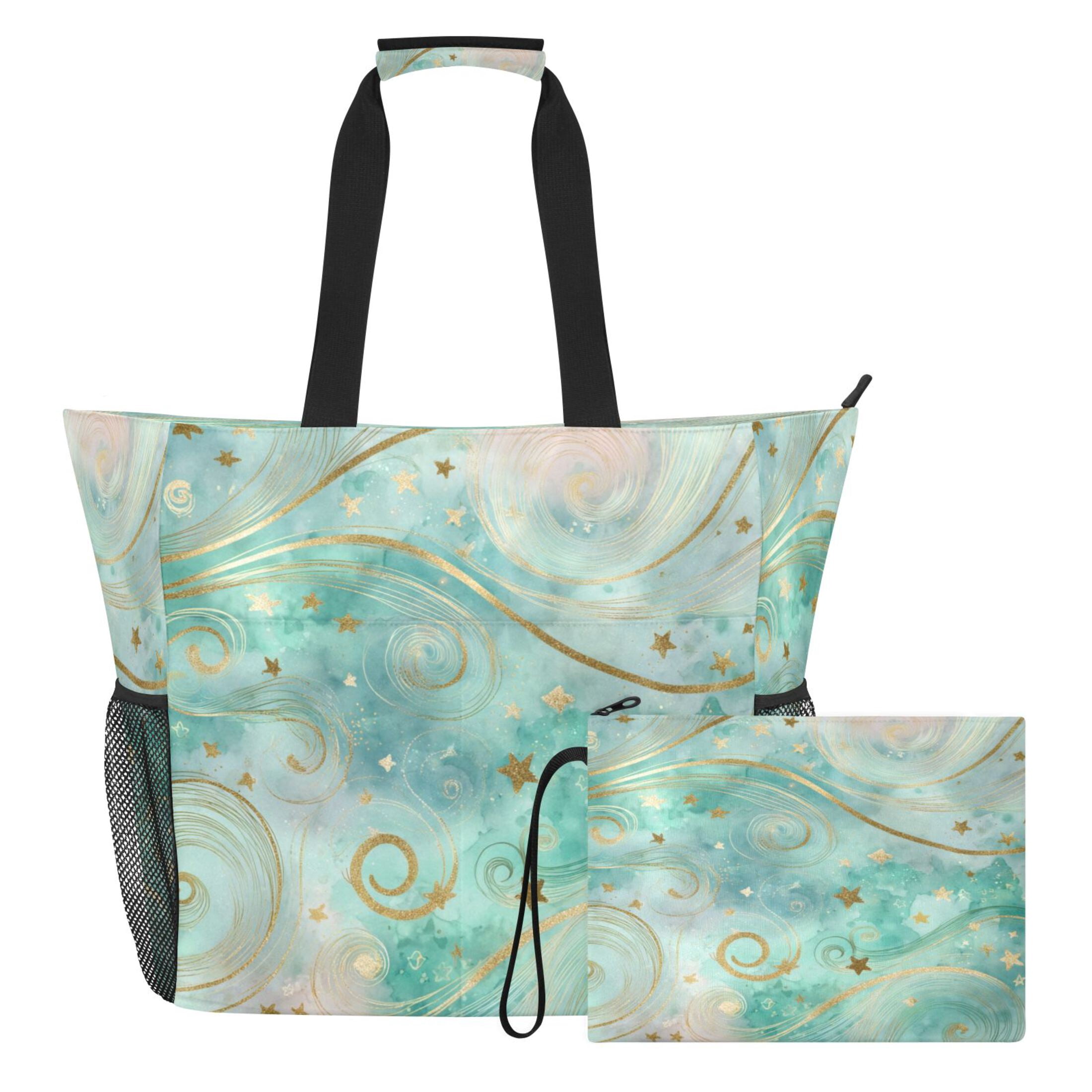 Beach Tote Bag with Waterproof Wet Pocket & Detachable Pouch for Pool ...