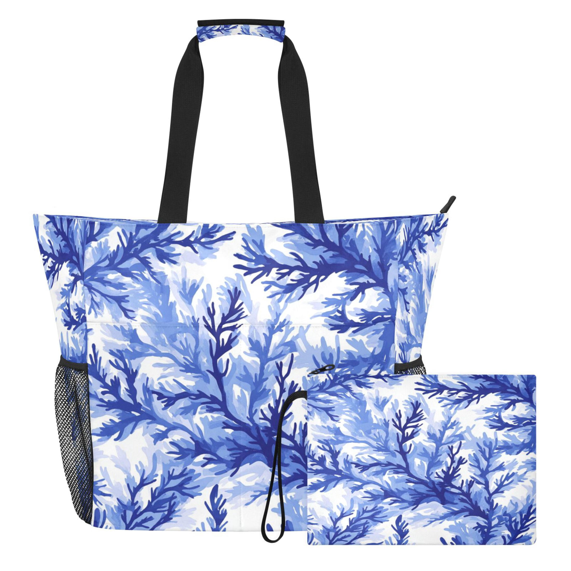 Beach Tote Bag with Waterproof Wet Pocket & Detachable Pouch for Pool ...