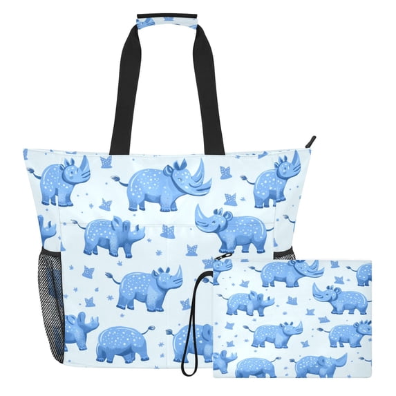 Beach Tote Bag with Waterproof Wet Pocket & Detachable Pouch for Pool ...