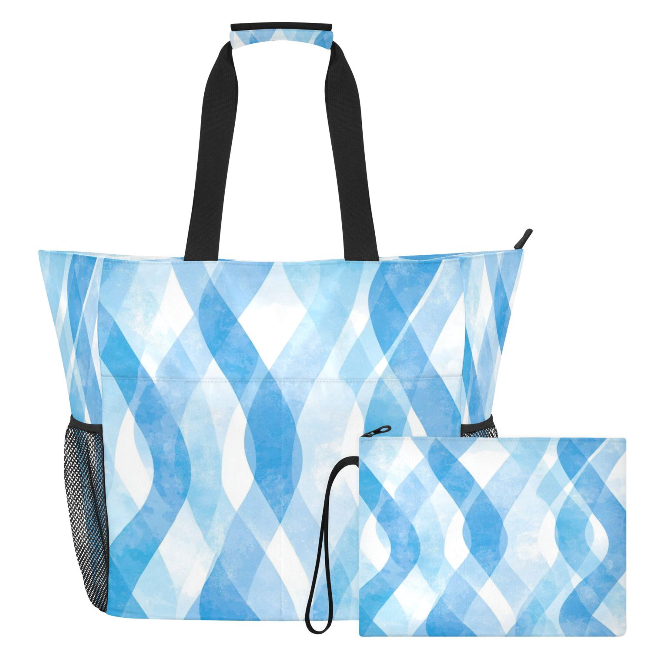 Beach Tote Bag with Waterproof Wet Pocket & Detachable Pouch for Pool ...