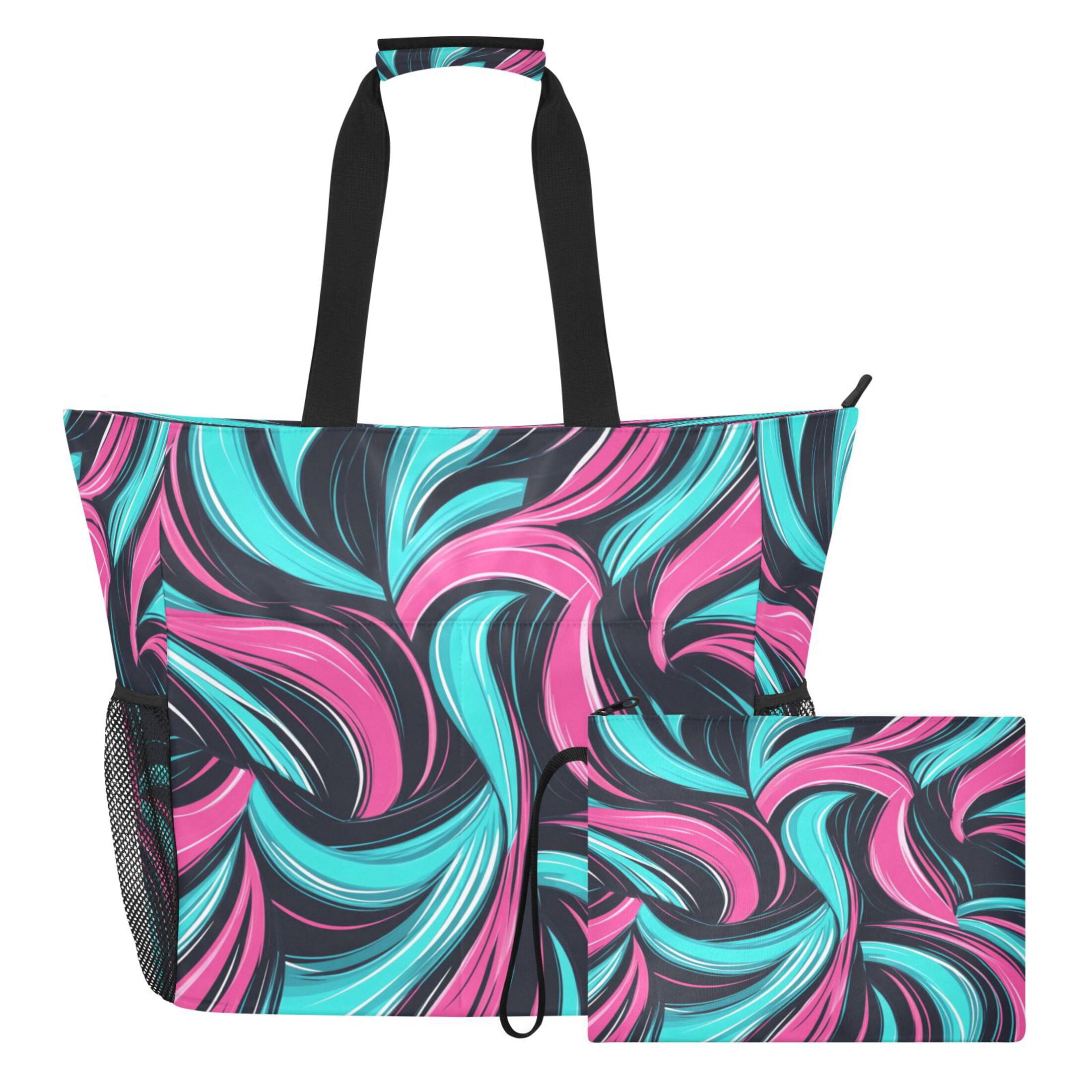 Beach Tote Bag with Waterproof Wet Pocket & Detachable Pouch for Pool ...
