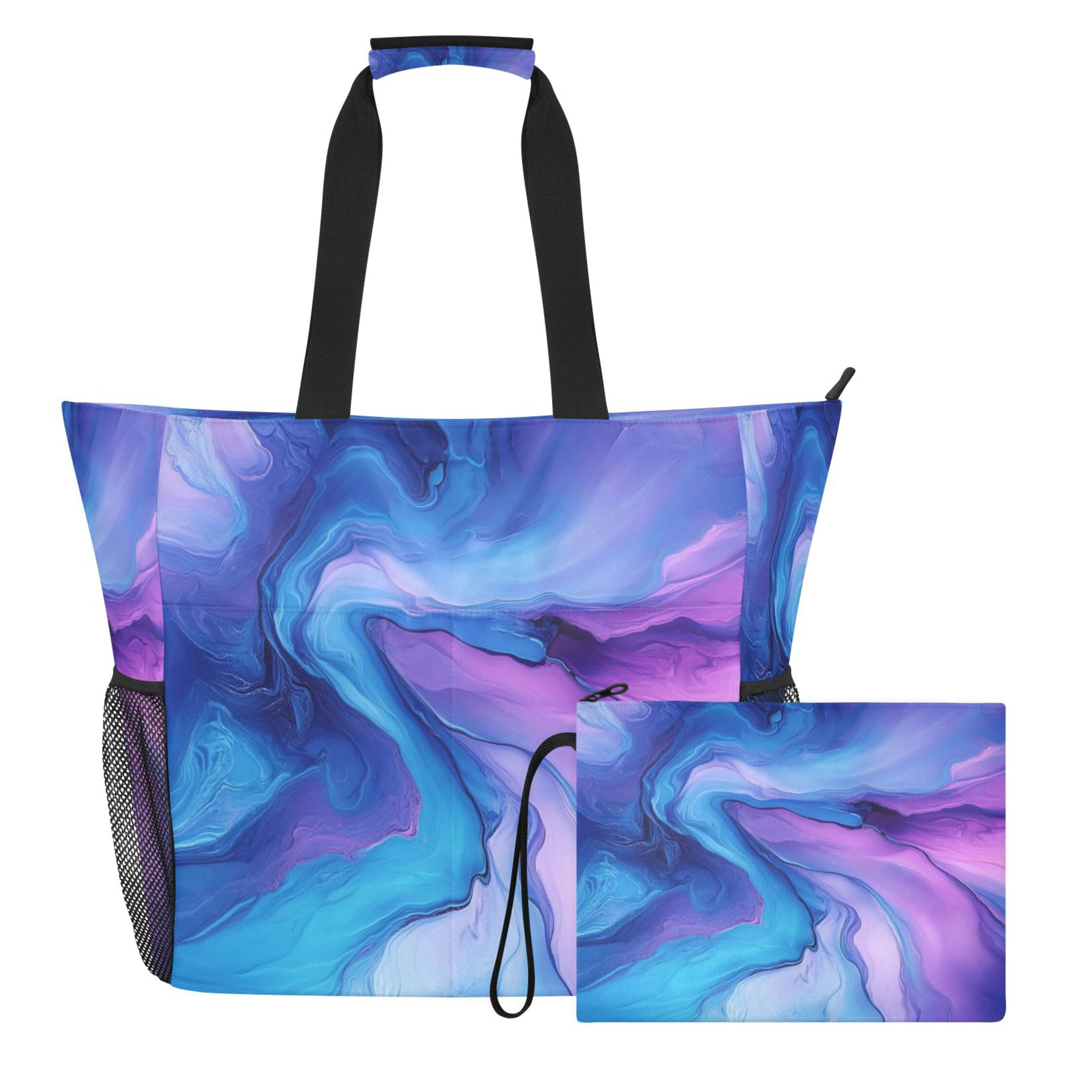Beach Tote Bag with Waterproof Wet Pocket & Detachable Pouch for Pool ...