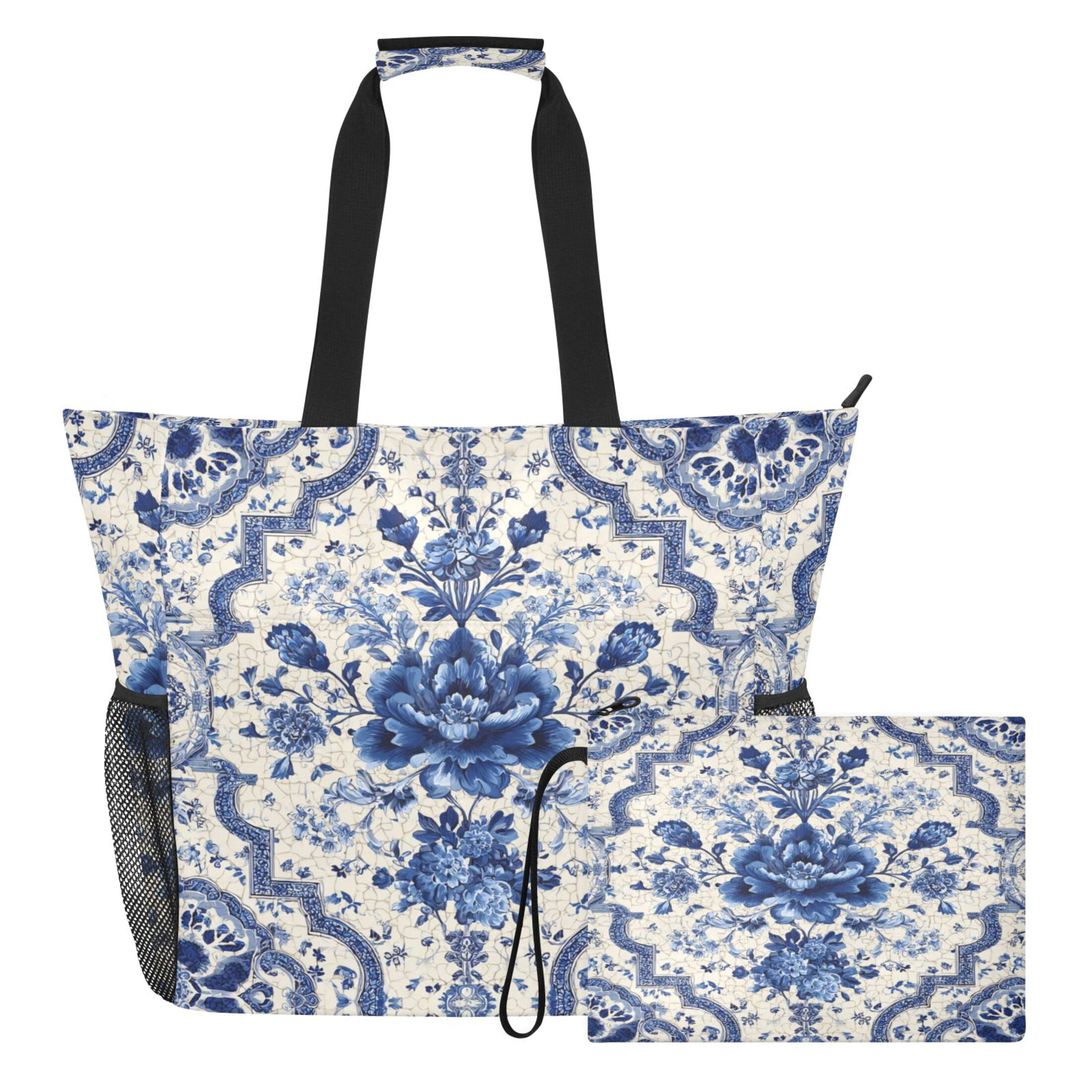 Beach Tote Bag with Waterproof Wet Pocket & Detachable Pouch for Pool ...