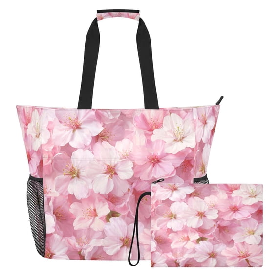 Beach Tote Bag with Waterproof Wet Pocket & Detachable Pouch for Pool ...