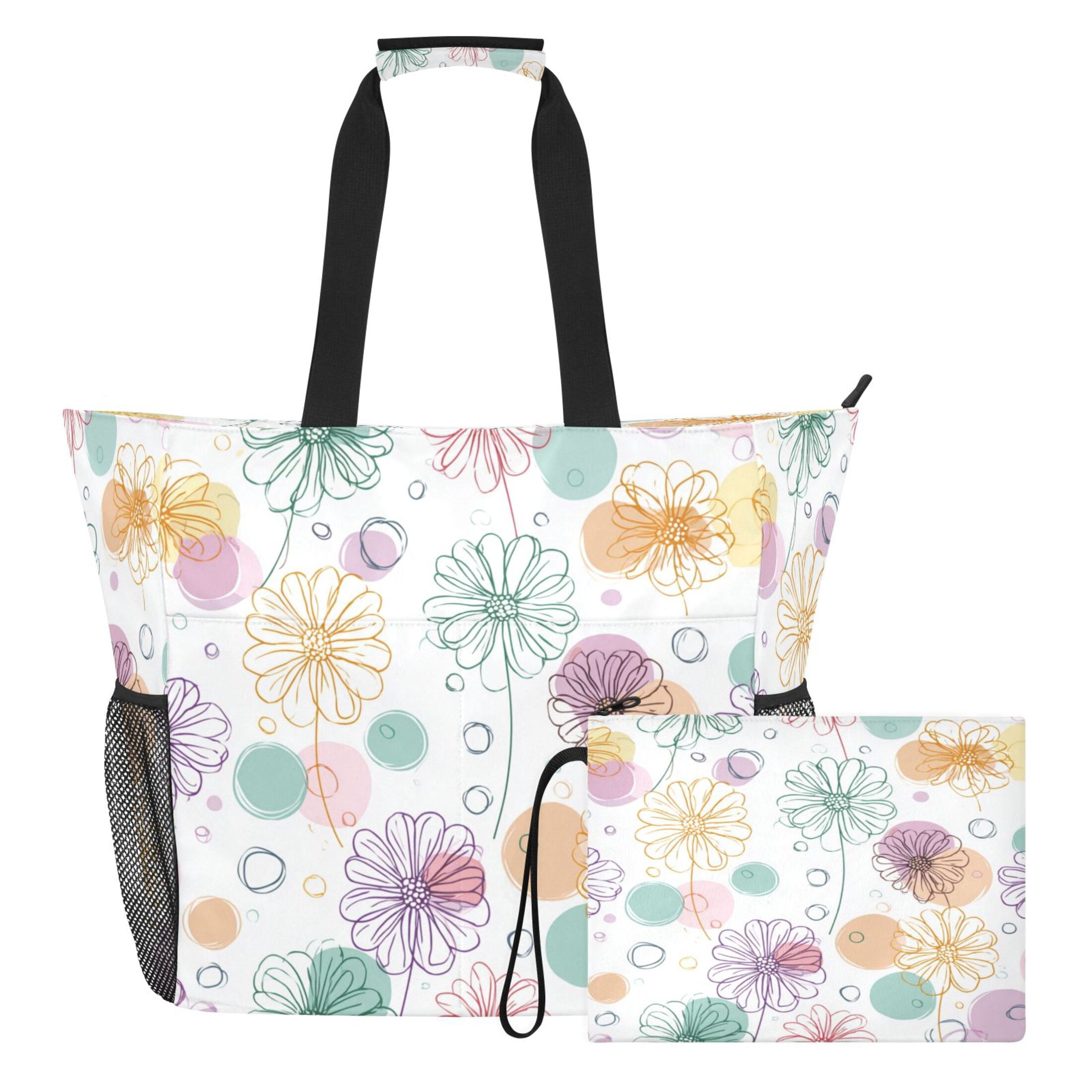 Beach Tote Bag with Waterproof Wet Pocket & Detachable Pouch for Pool ...