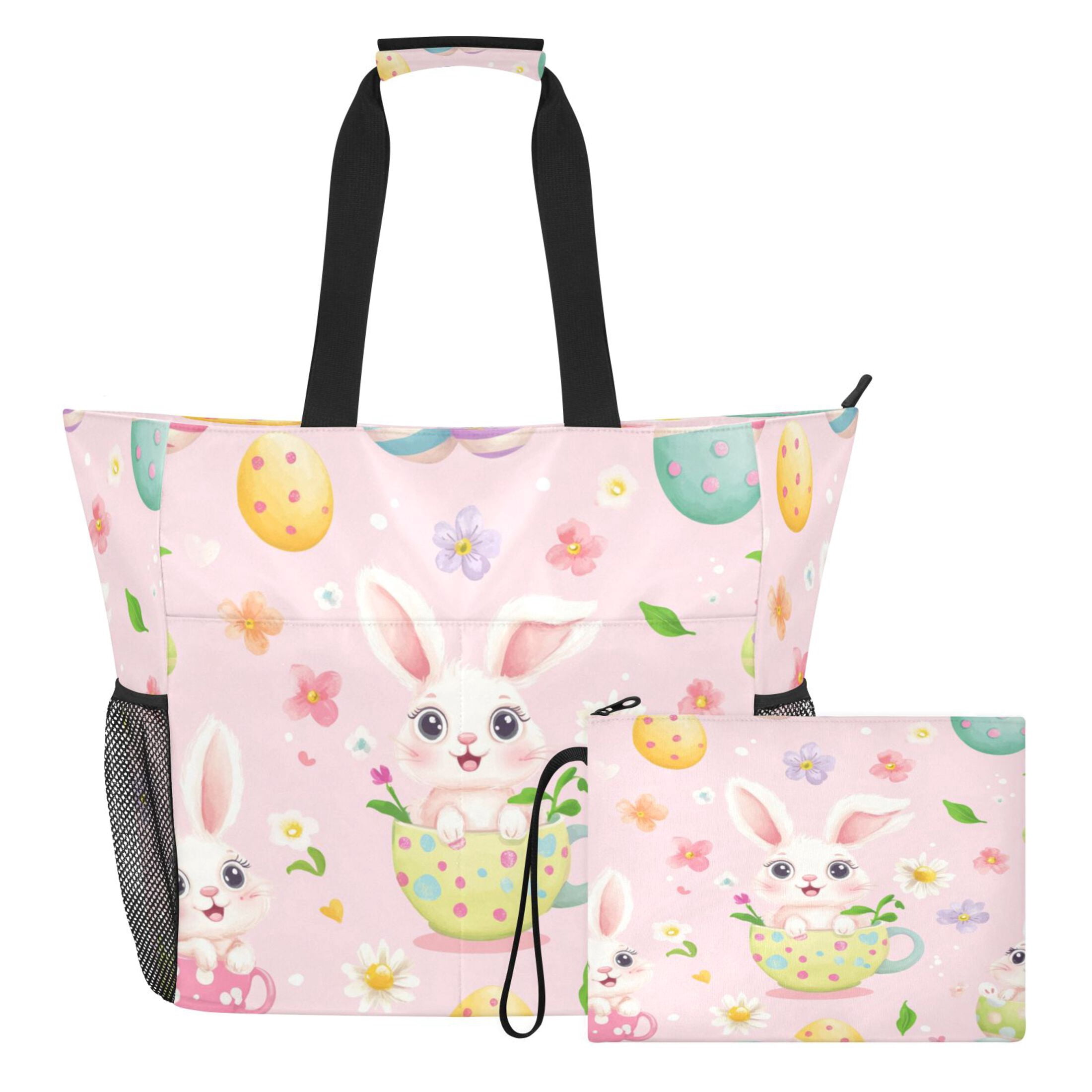 Beach Tote Bag with Waterproof Wet Pocket & Detachable Pouch for Pool ...