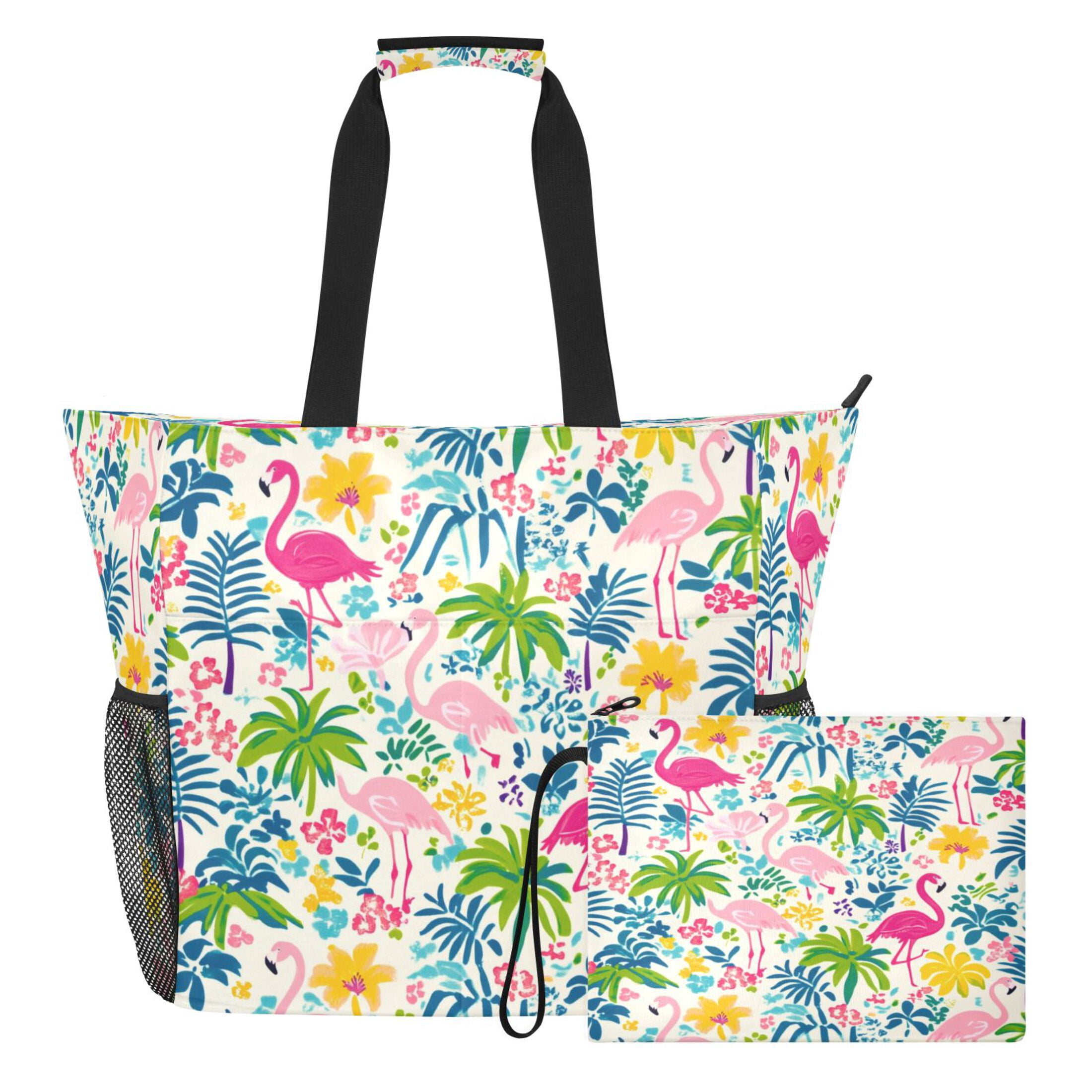 Beach Tote Bag with Waterproof Wet Pocket & Detachable Pouch for Pool ...